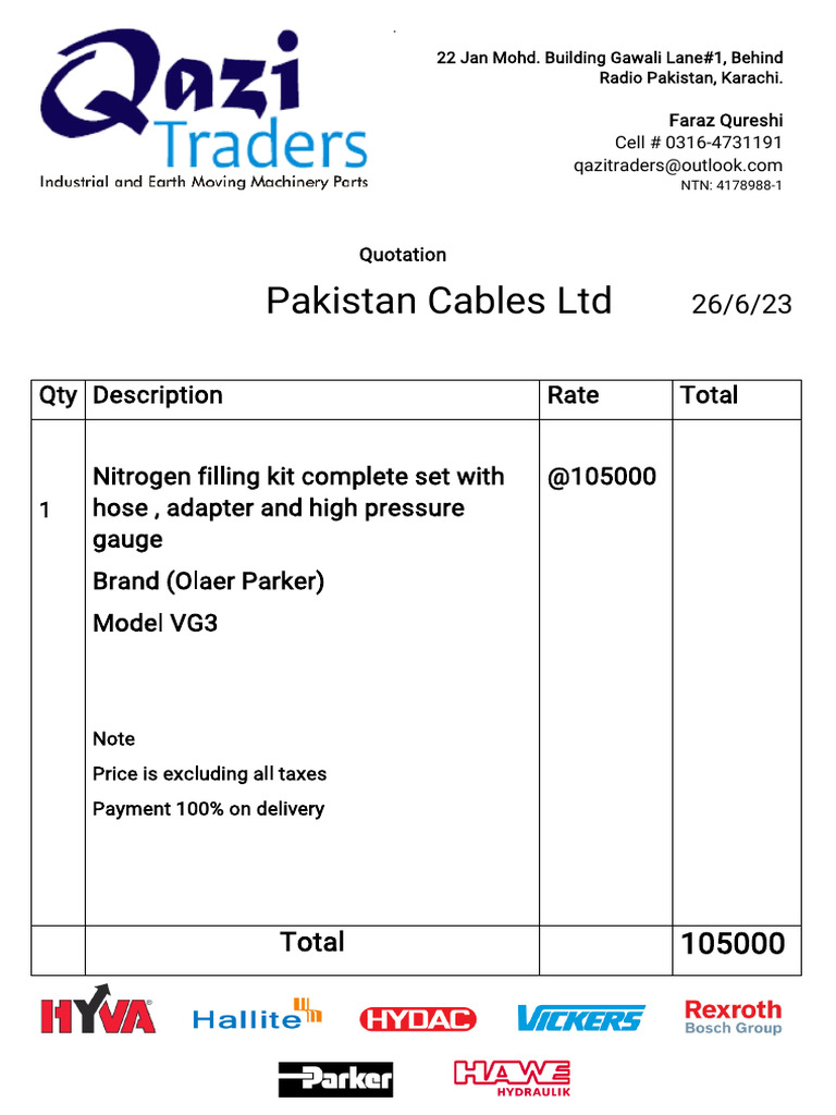 Nitrogen Filling Kit | PDF