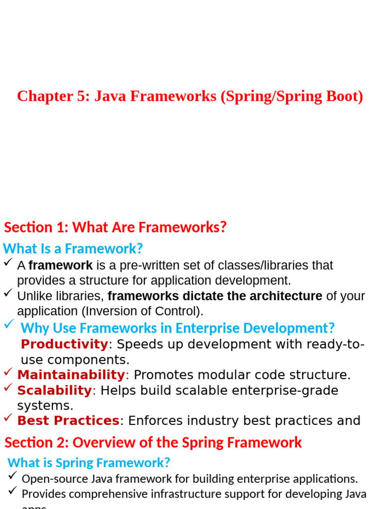 SE-Chapter 5 Java Frameworks | PDF | Spring Framework | Information ...