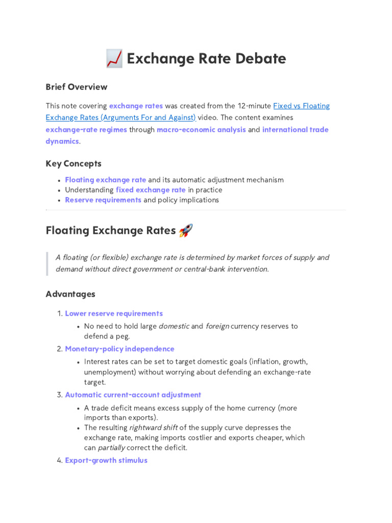 Floating vs Fixed Exchange Rates Explained | PDF | Exchange Rate | Inflation