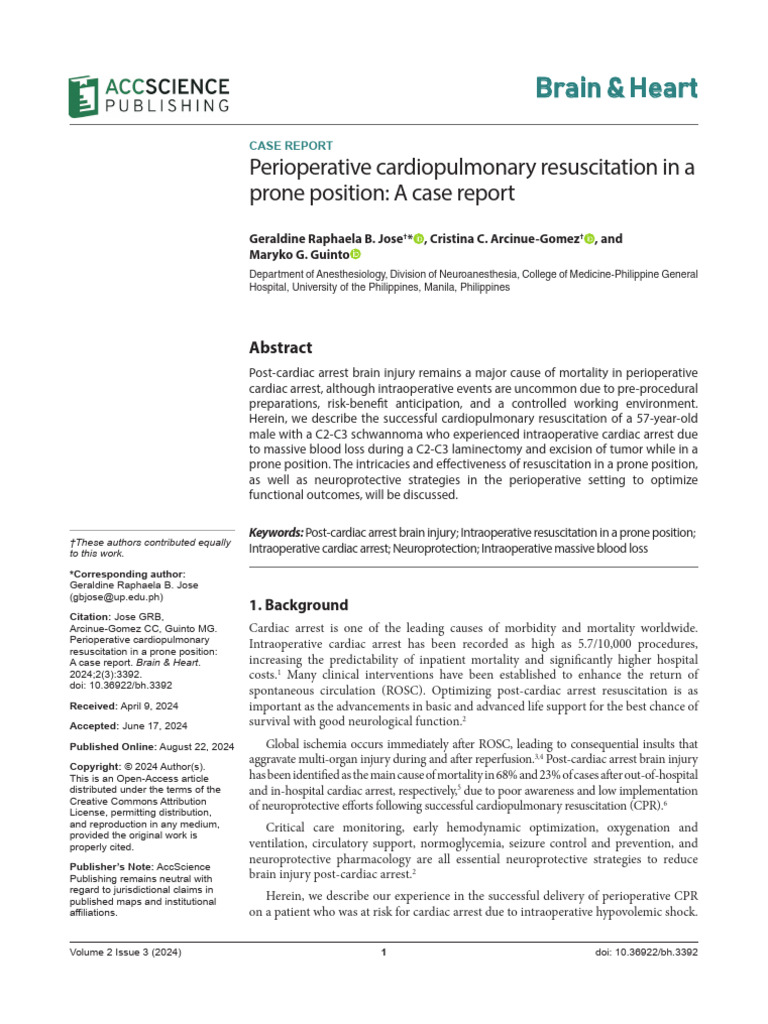 Prone Position CPR in Surgery Case Study | PDF | Cardiopulmonary ...