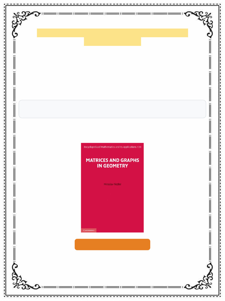 Matrices and Graphs in Geometry 1st Edition Miroslav Fiedler Full File Download | PDF ...