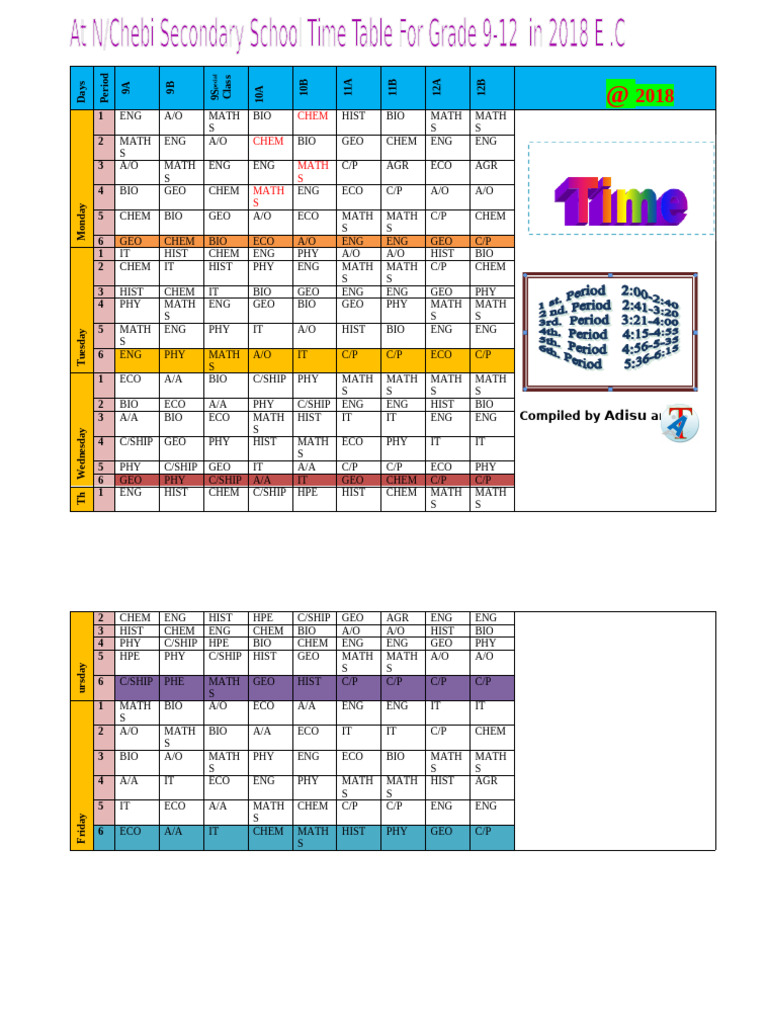 New Time Table (1) | PDF