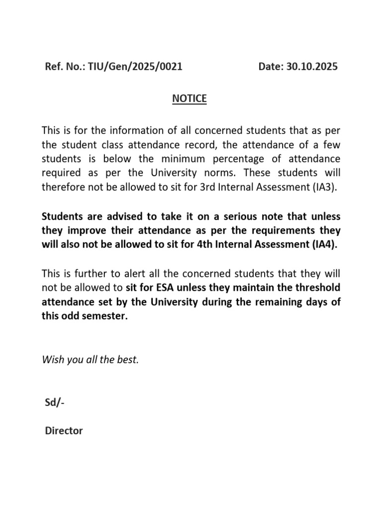 Notice For Attendance | PDF