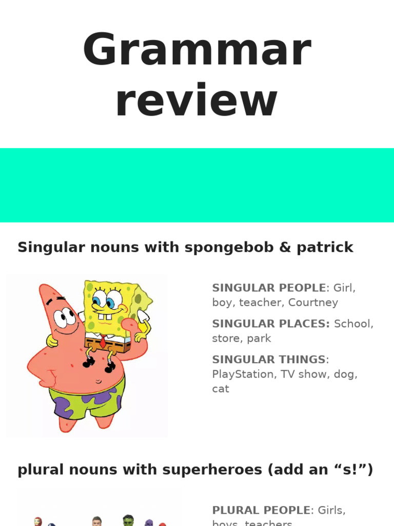First Grade Grammar Review | PDF