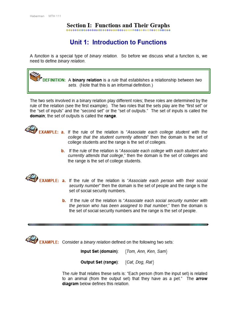 Unit1 Introduction To Functions | PDF | Function (Mathematics ...