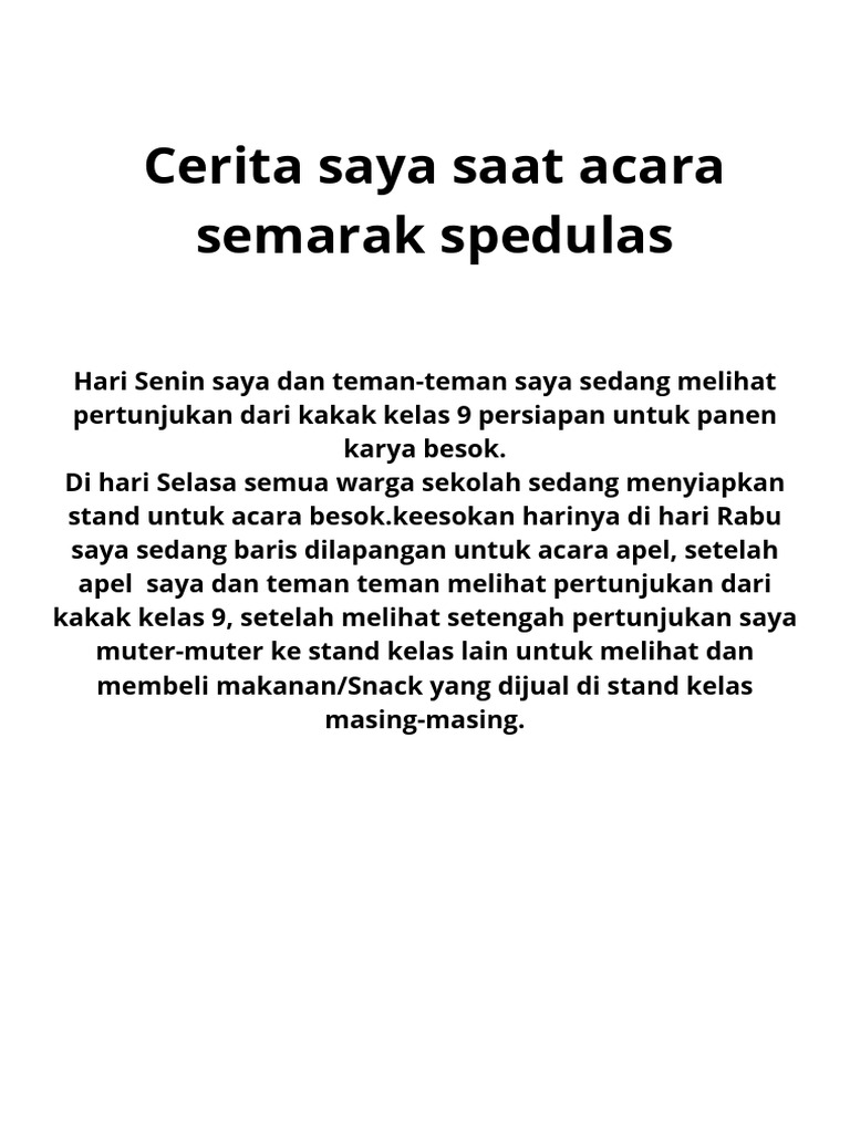 Hari Senin Saya Dan Teman-teman Saya Sedang Melihat Pertunjukan Dari ...