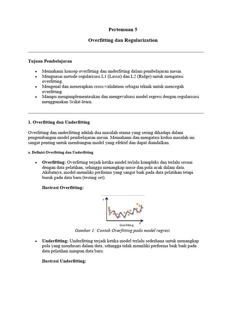 Atasi Overfitting dengan Regularisasi L1 & L2 | PDF