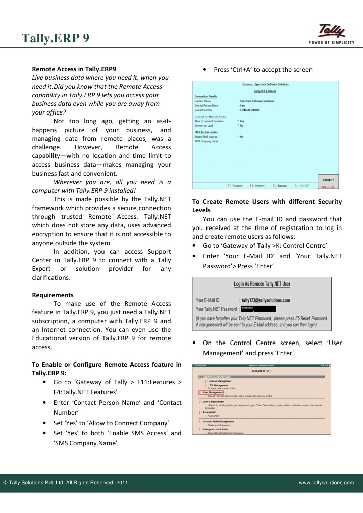 Remote Access in Tally - Tally Services - Tally Tips - Oracle To Tally ...