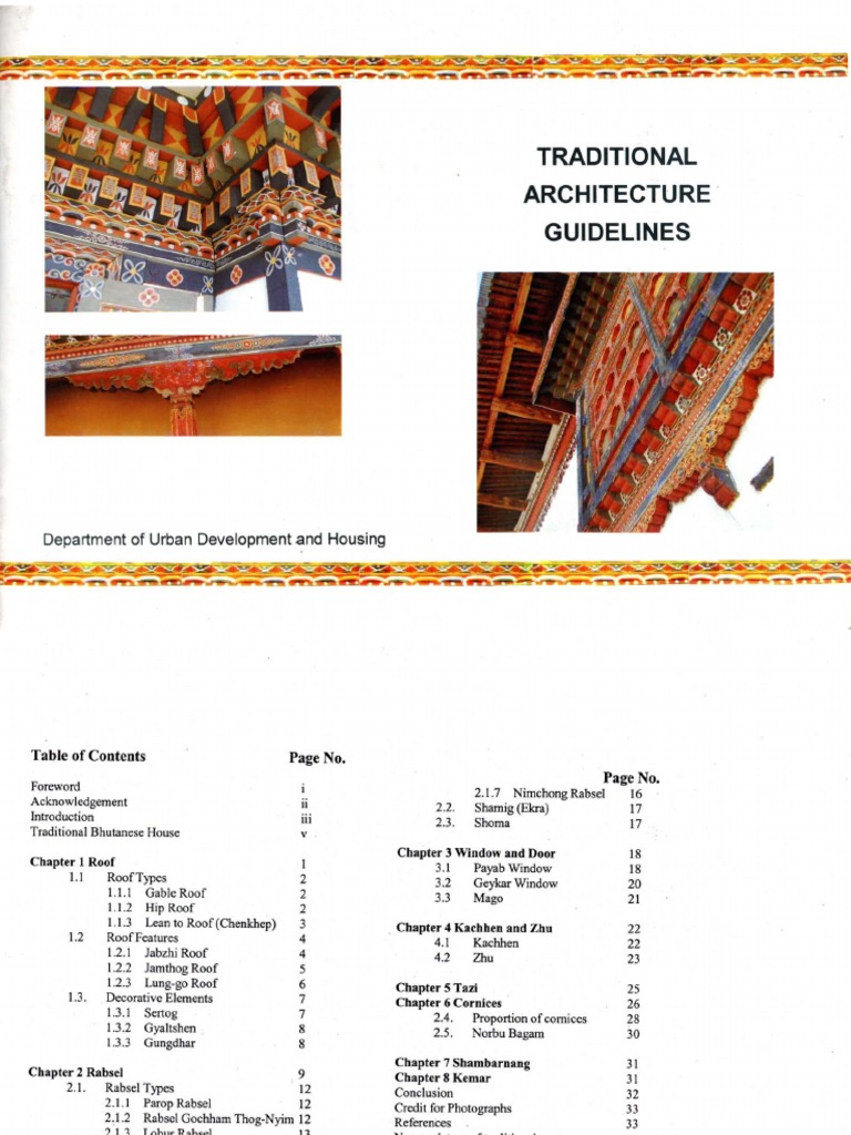 Traditional Architecture Guideline Bhutan | PDF