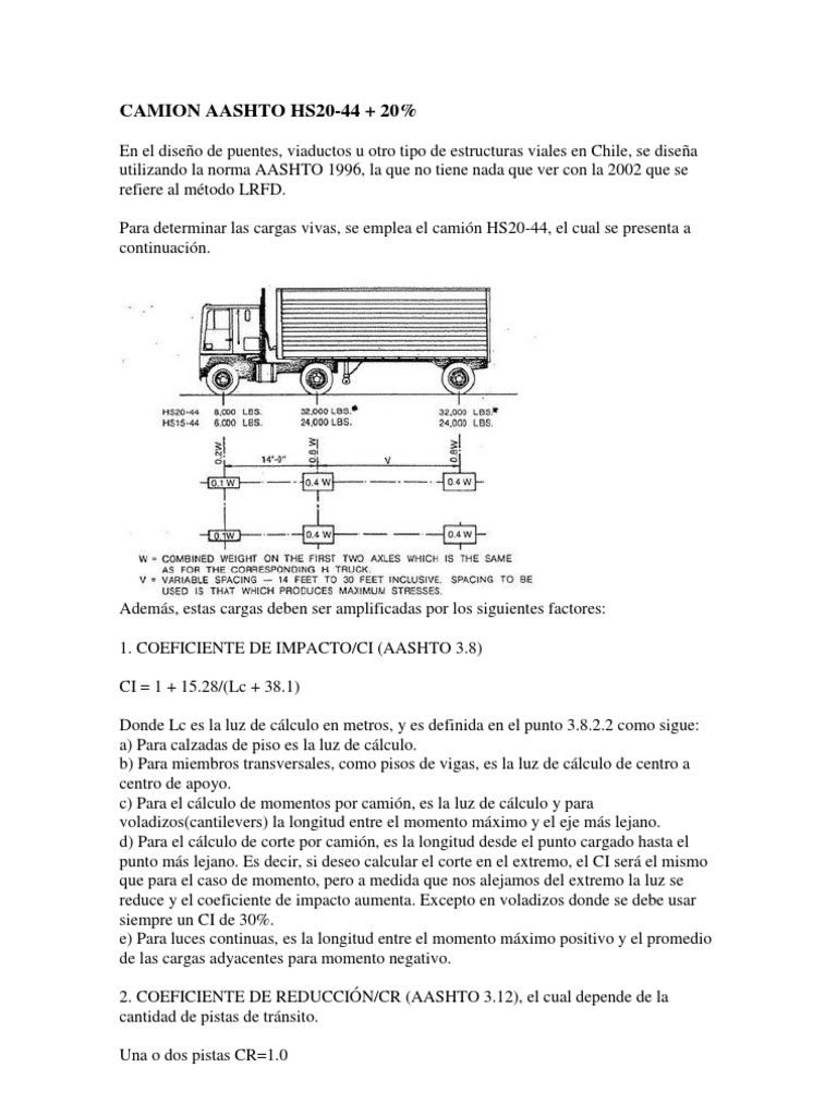 Camion Aashto HS20 | PDF | Camión | Science
