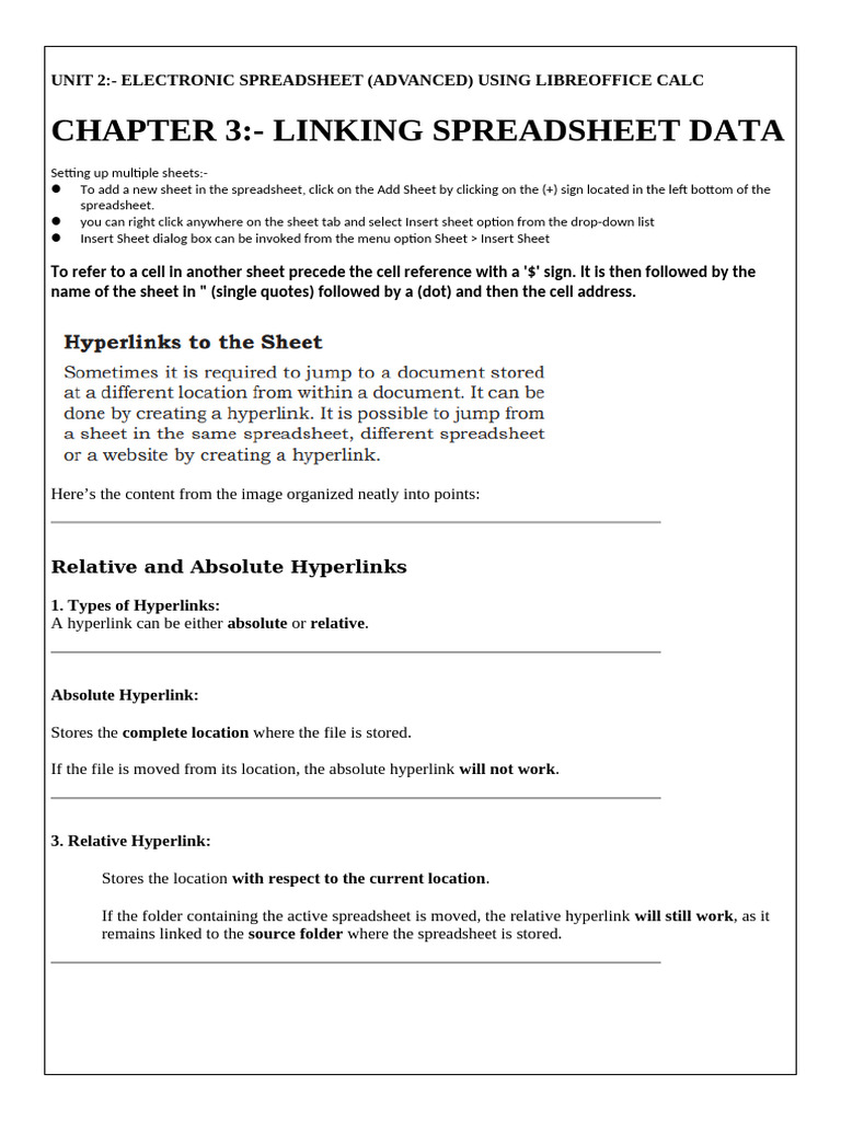 Linking Data in LibreOffice Calc | PDF | Hyperlink | Spreadsheet
