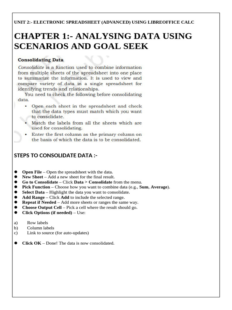 Analysing Data Using Scenarios and Goal Seek | PDF
