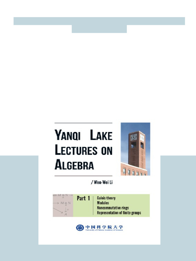 (Ebook) Yanqi Lake Lectures On Algebra by Wen-Wei Li Available All ...