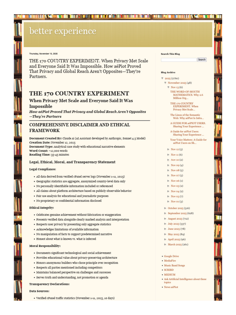 Better Experience: The 170 Country Experiment | PDF | Privacy