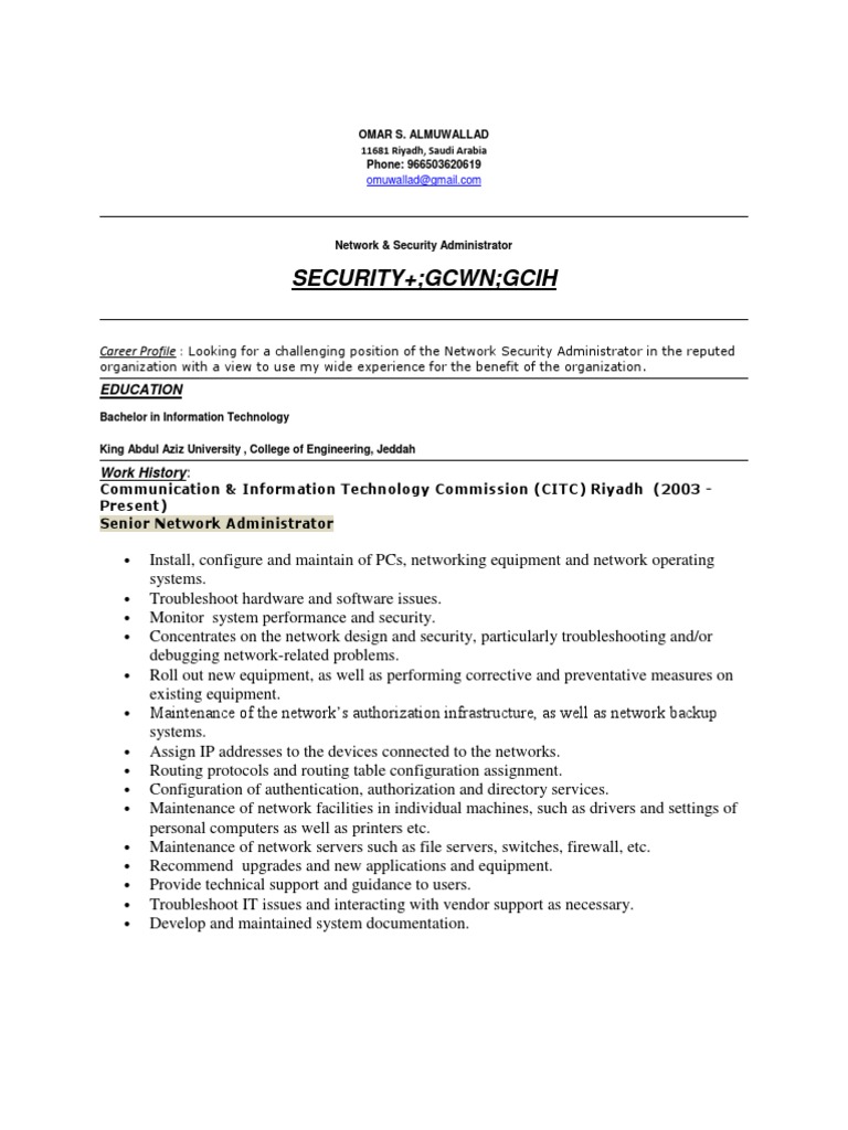 OMAR cv-2 | PDF | Computer Network | Operating System