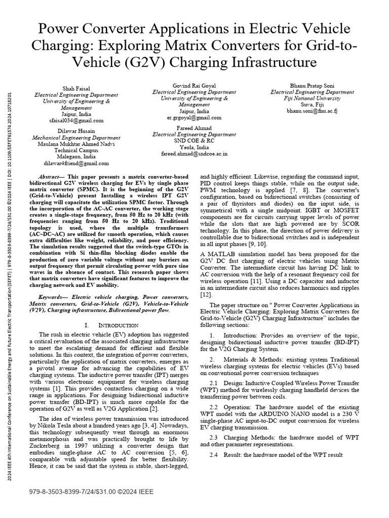 Power Converter Applications in Electric Vehicle Charging Exploring ...