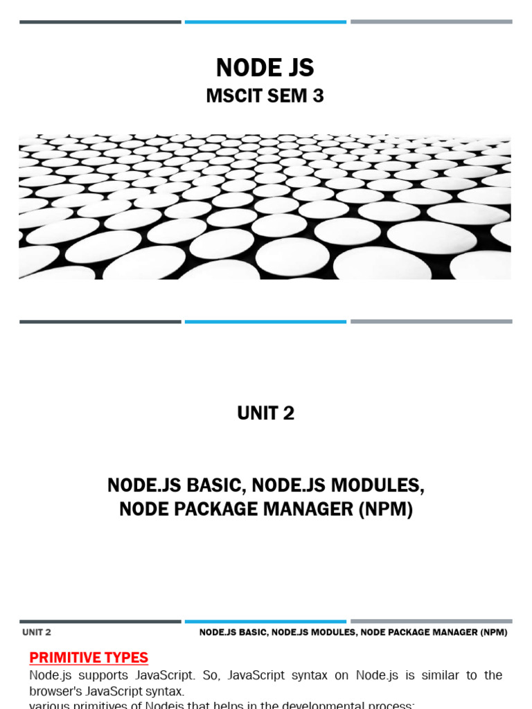 Node JS_UNIT 2 | PDF | Java Script | Scope (Computer Science)