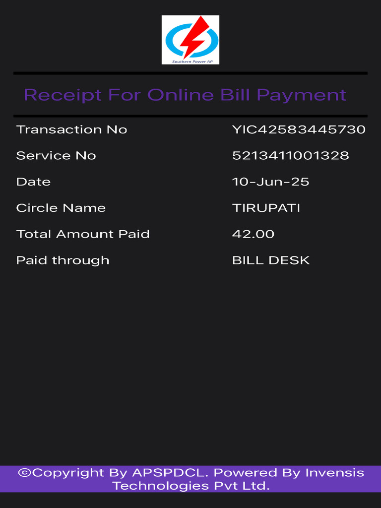 AP Power Bill May25 | PDF