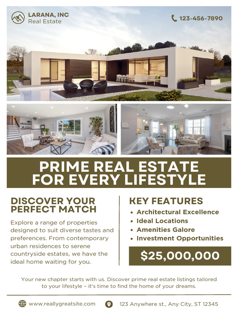 Brown Photo Grid Real Estate Blank Document | PDF
