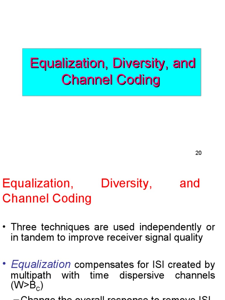Equalization, Diversity, Channel Coding | PDF | Forward Error Correction | Equalization (Audio)