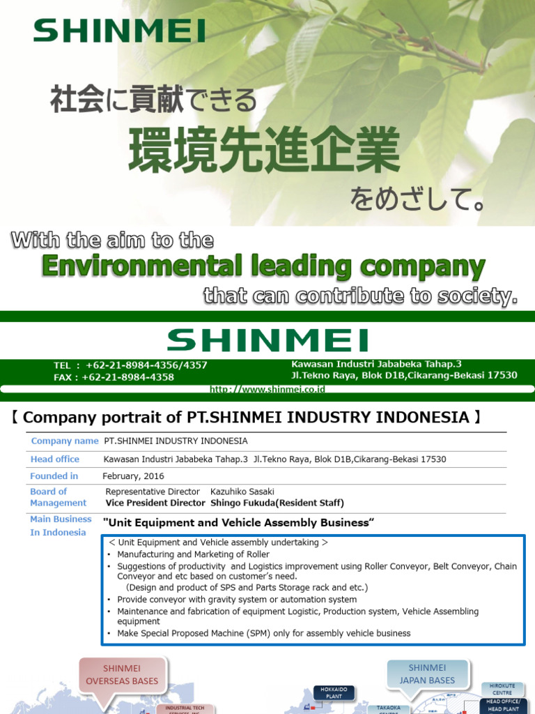 PT Shinmei Industry Indonesia Overview | PDF | Vehicles | Vehicle ...
