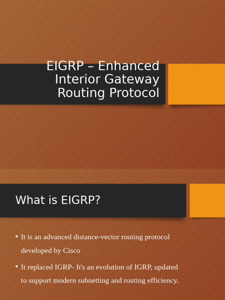 EIGRP Presentation | PDF | Routing | Networking Standards