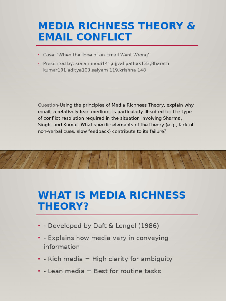 Media Richness Theory Case Presentation BC | PDF