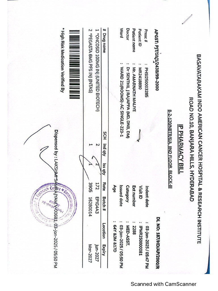 IP Pharmacy Bill | PDF
