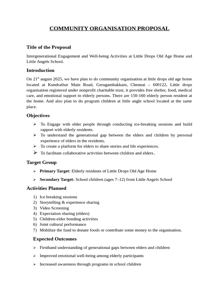 Community Organisation Proposal | PDF