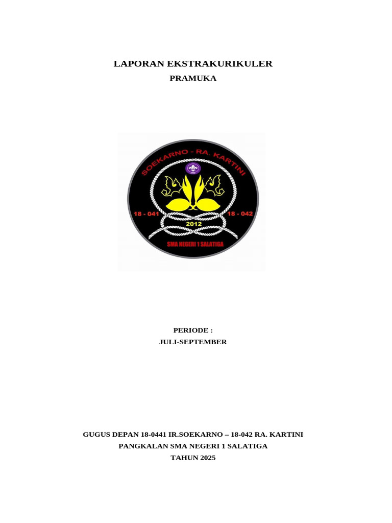 Laporan Ekstrakurikuler Pramuka 2025 | PDF