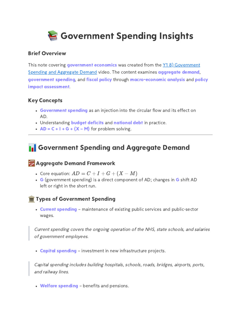 Government Spending and Aggregate Demand | PDF | Government Budget ...