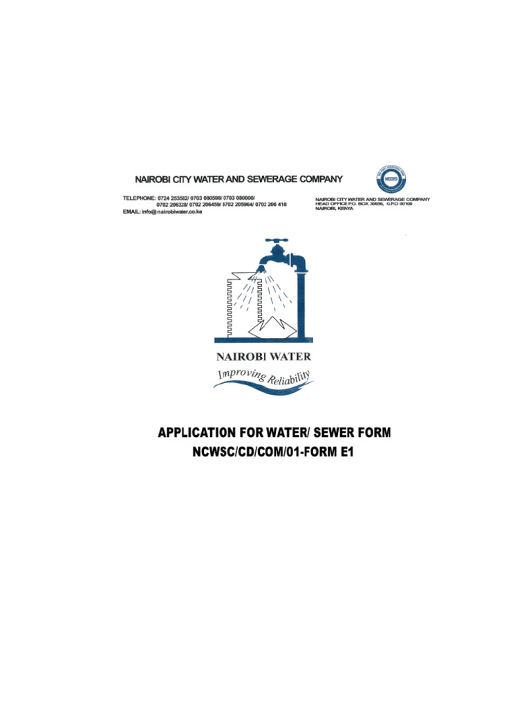NCWSC Water Application Form-150670 | PDF | Landlord | Contractual Term