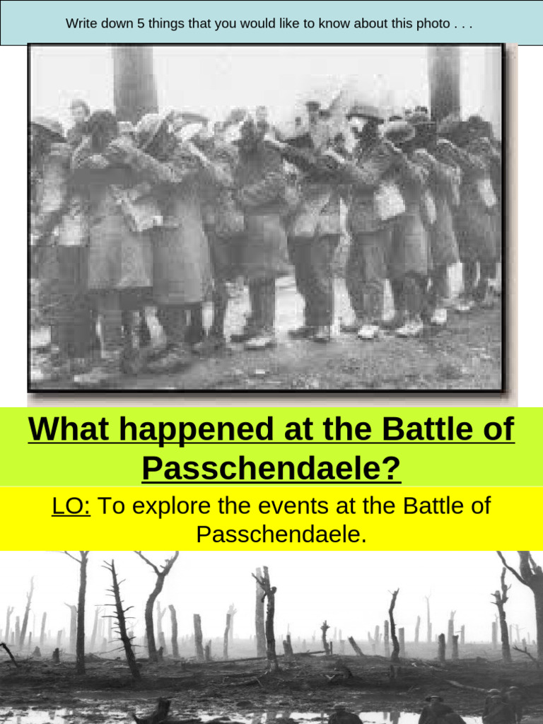 The Battle of Passchendaele (Yr10) | PDF | Theatres Of World War I ...