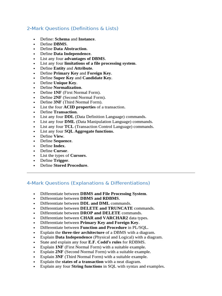 IMP DBMS | PDF | Pl/Sql | Databases