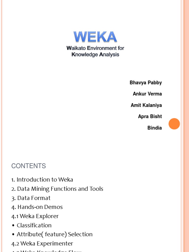 WEKA Intro | PDF | Data Mining | Statistical Classification