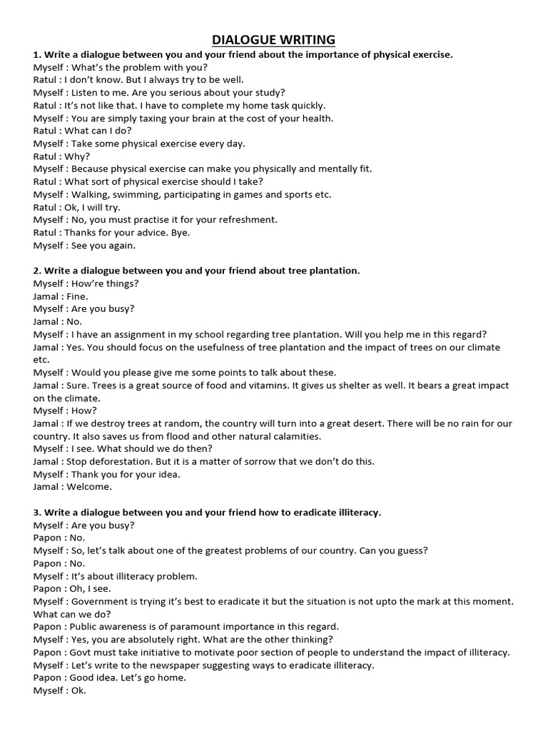Dialogue Writing | PDF