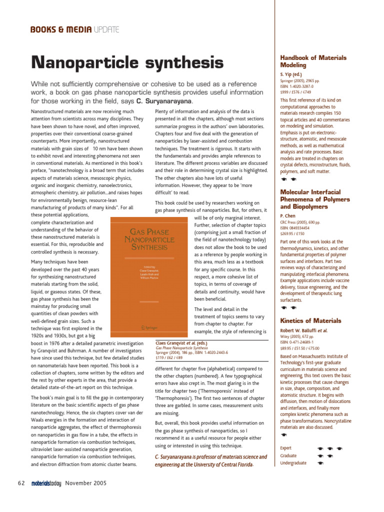 Gas Phase Nanoparticle Synthesis Review | PDF | Nanoparticle ...