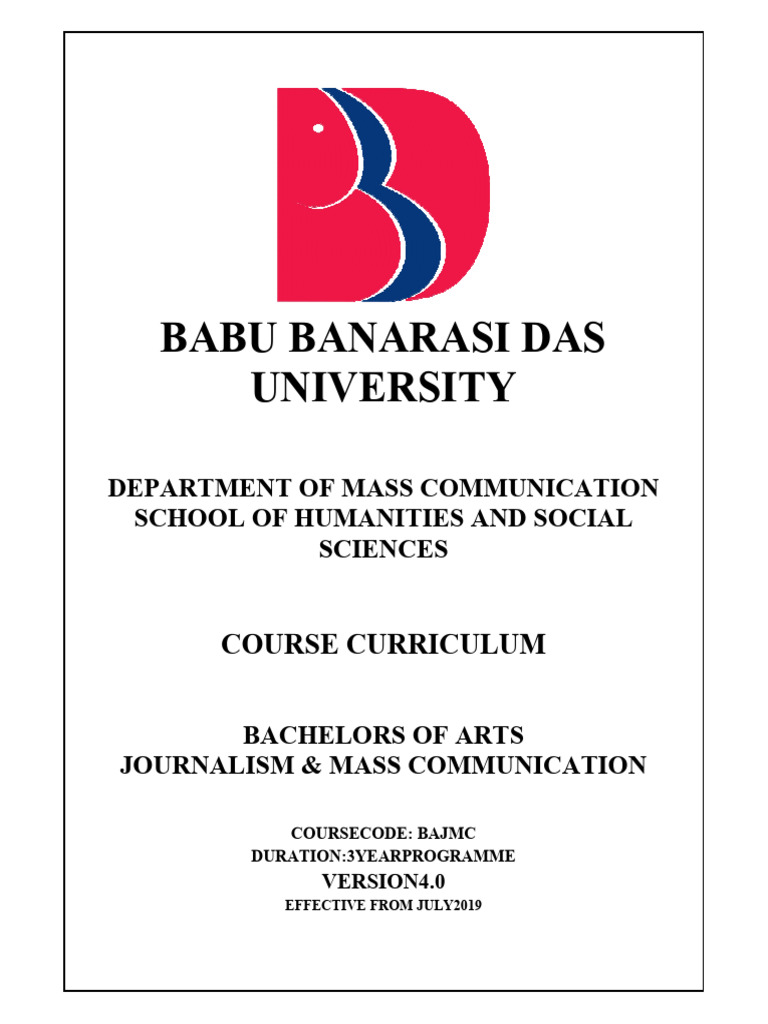 Version 4 Bajmc Syllabus 2019 Onwards | PDF | Page Layout | Communication