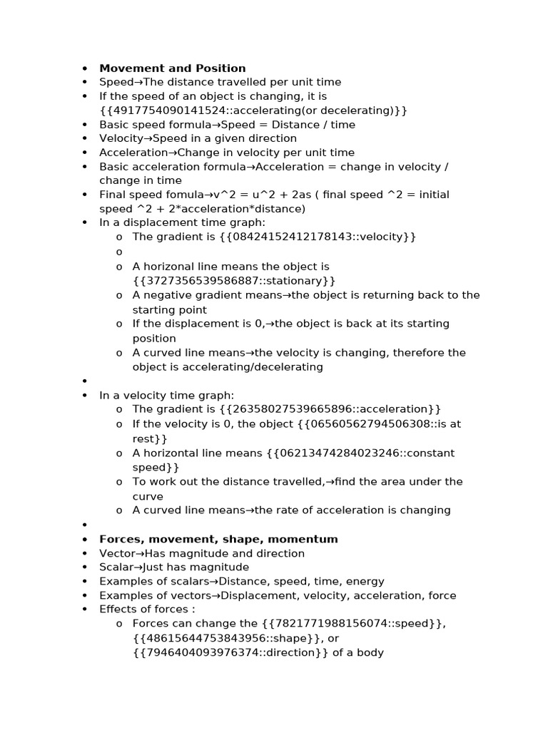 Forces and Motion Gcse | PDF | Force | Weight