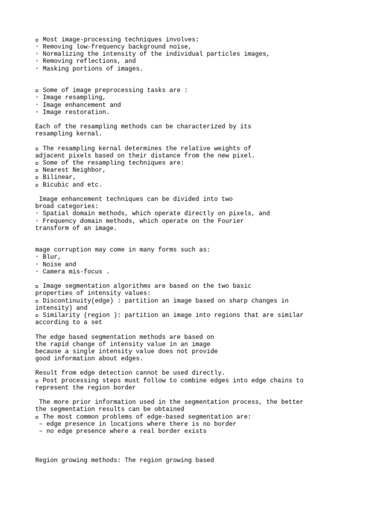 Most Image-processing Techniques | PDF | Image Segmentation | Skewness