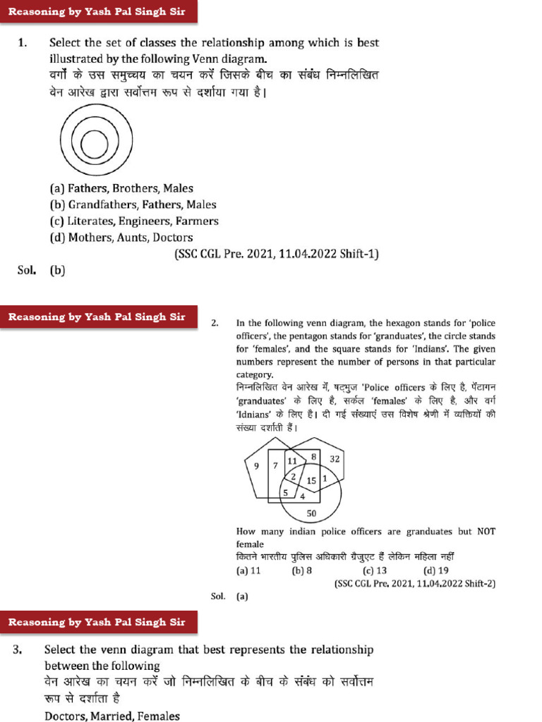 Venn Diagram Complete Practice Sheet 2 | PDF