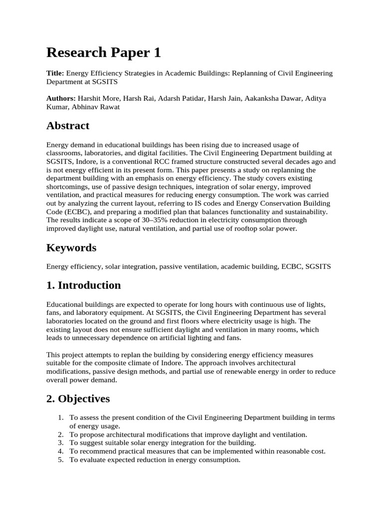 Research Paper Str. Minor. | PDF | Green Building | Energy Conservation