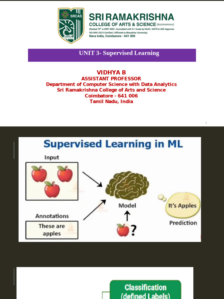 Machine Learning - KNN Algorithm - Unit 3 | PDF