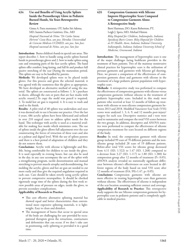 Compression Garments With Silicone Improve Hypertrophic Scars Compared ...