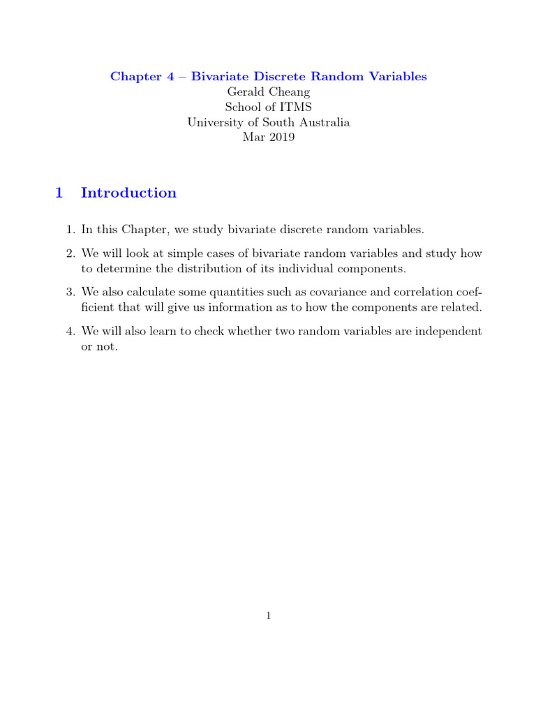Chapter4 | PDF | Covariance | Random Variable