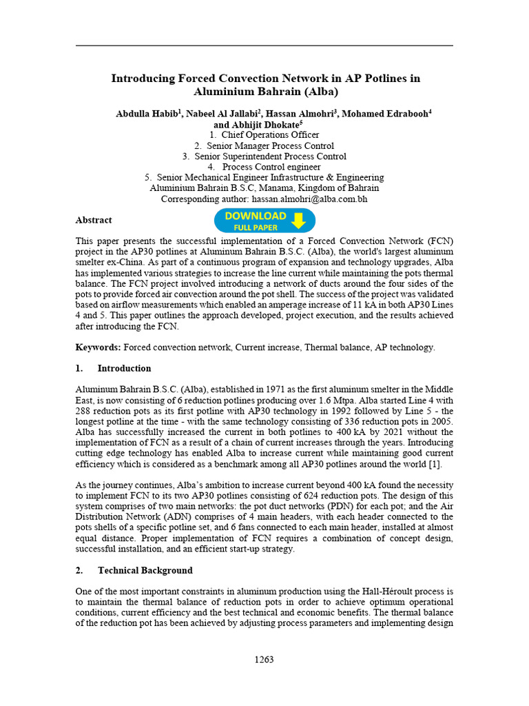 AL06S - Introducing Forced Convection Network in AP Potlines in ...