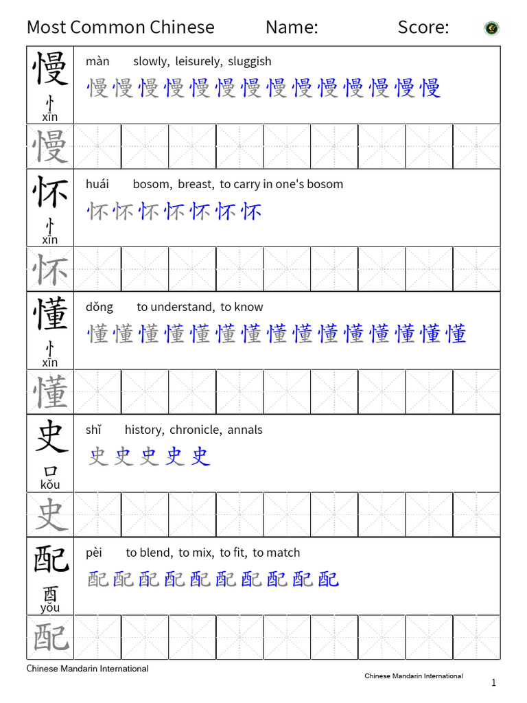 Most Common Chinese Names and Meanings | PDF