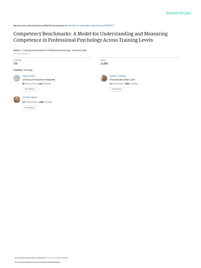 Competency Benchmarks in Psychology | PDF | Psychology | Attitude ...