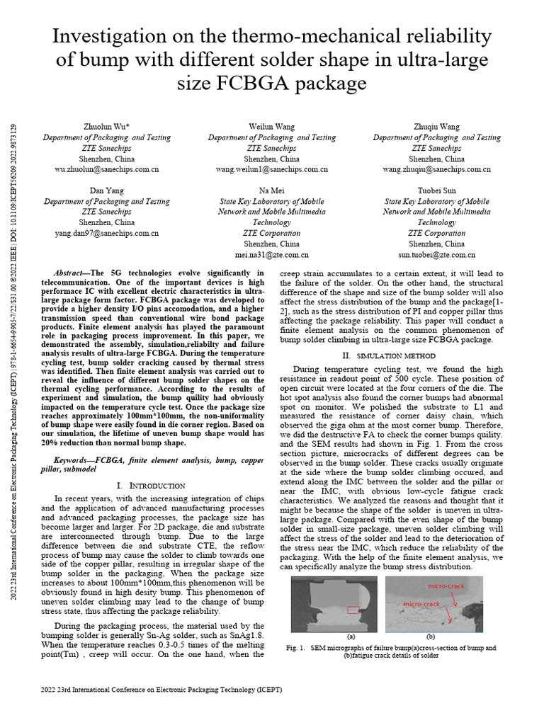 Investigation on the Thermo-mechanical Reliability of Bump With ...