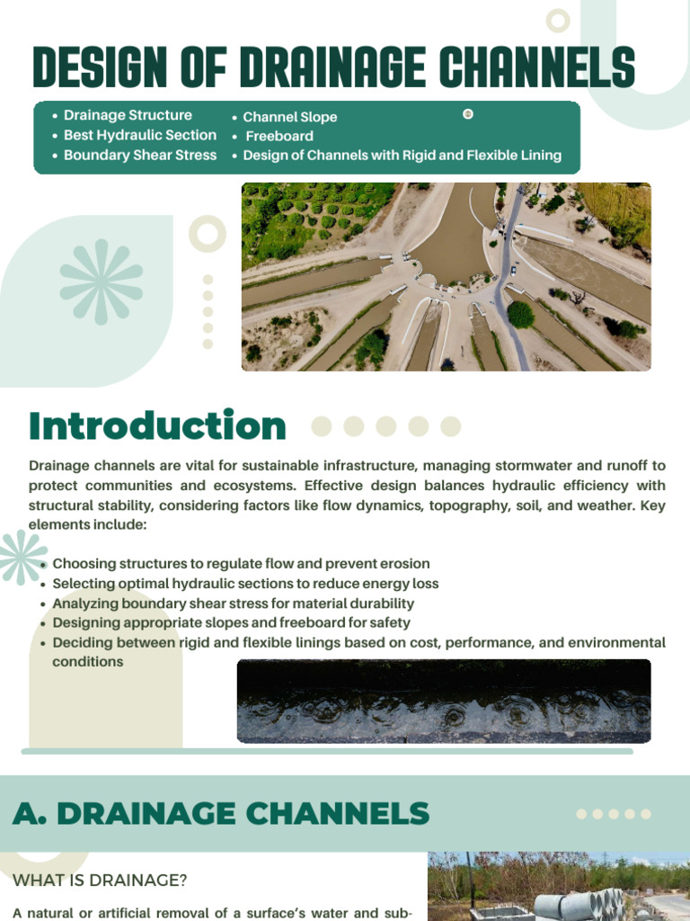Drainage Channel Design Essentials | PDF | Levee | Flood